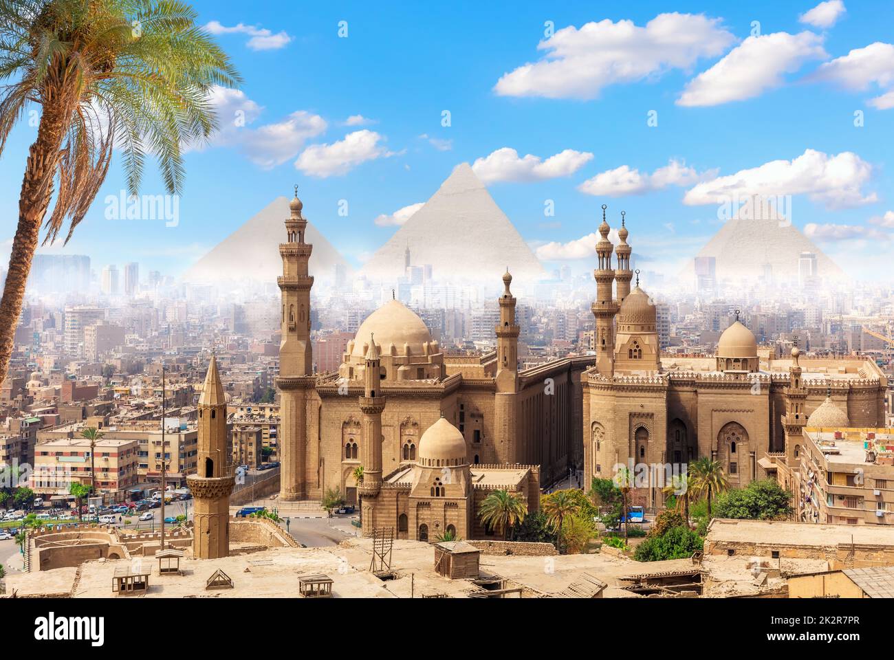 Mosque and Madrasa of Sultan Hasan in the dusk, Cairo, Egypt Stock ...