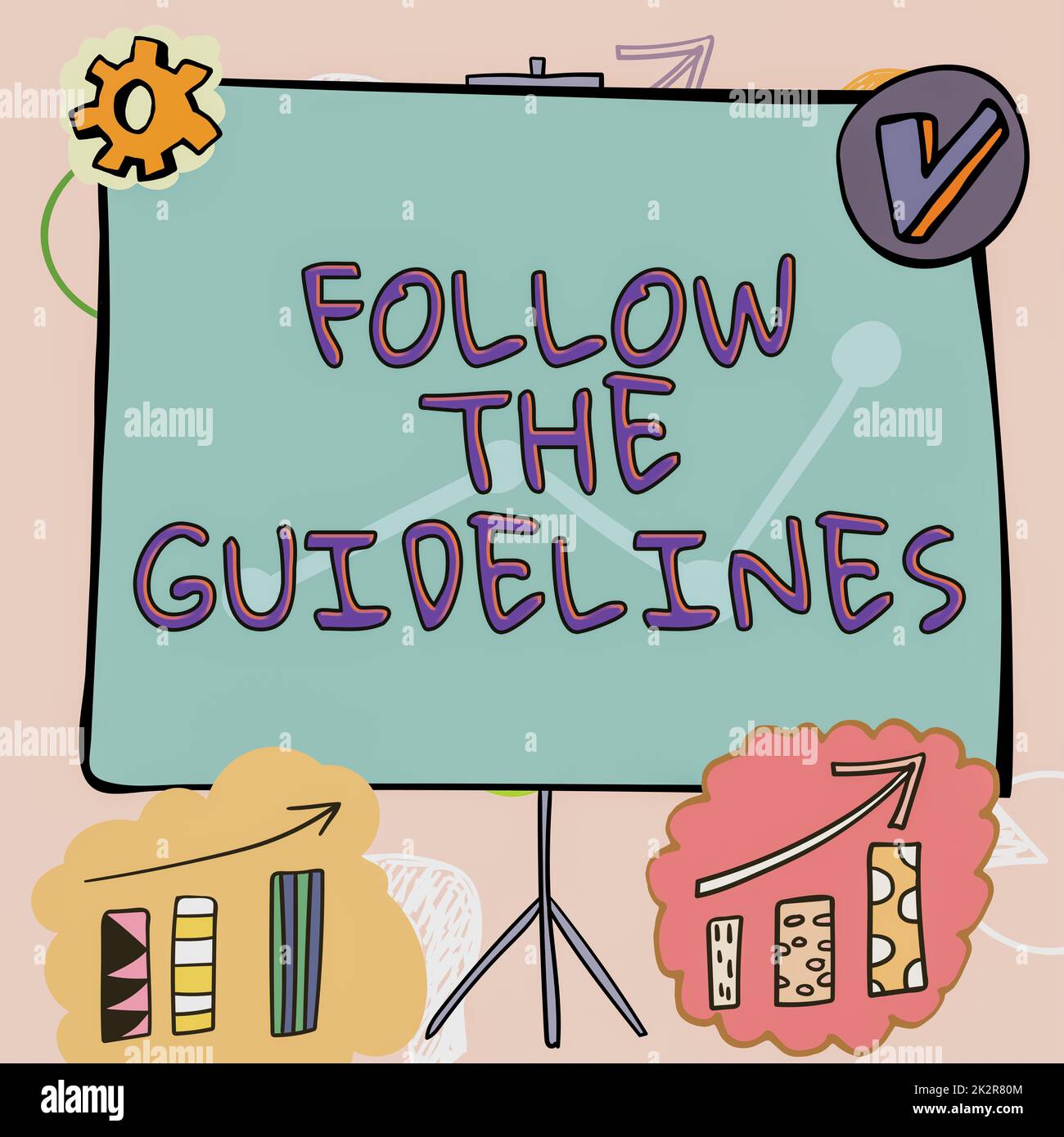 Text caption presenting Follow The Guidelines. Business approach Manual ... Text caption presenting Follow The Guidelines. Business approach Manual ...