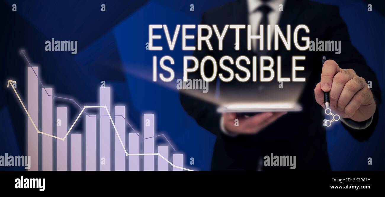 Conceptual caption Everything Is Possible. Internet Concept Any outcome ...