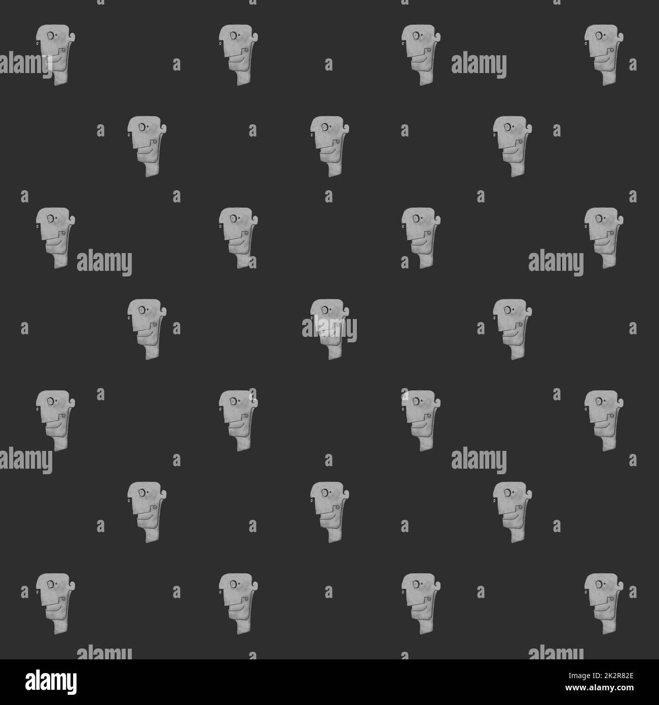 Funny Monster Head Motif Seamless Pattern Stock Photo - Alamy