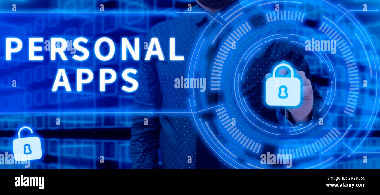 Sign displaying Personal Apps. Concept meaning Organizer Online ...