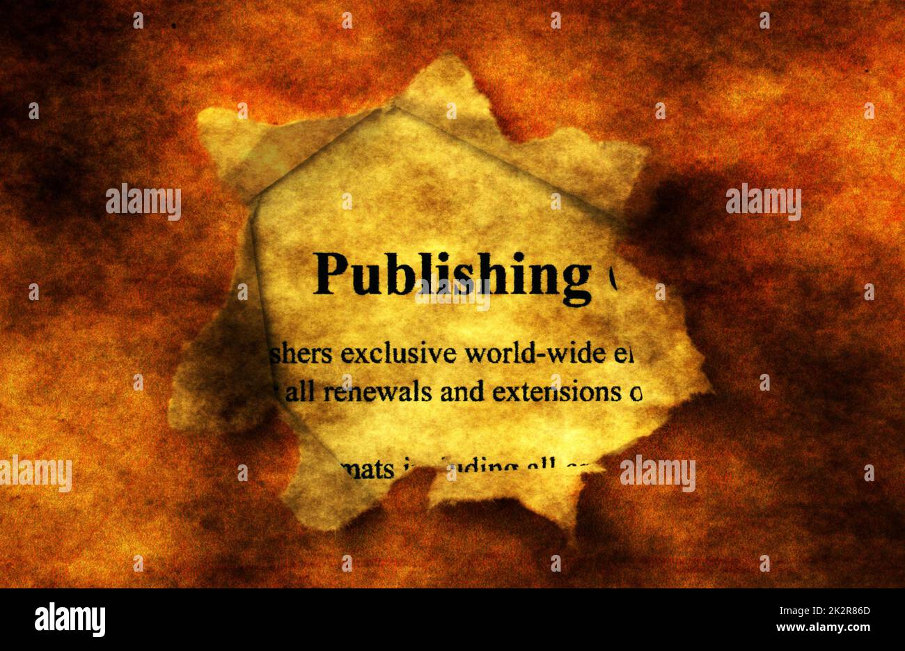 Publishing text on paperhole Stock Photo - Alamy