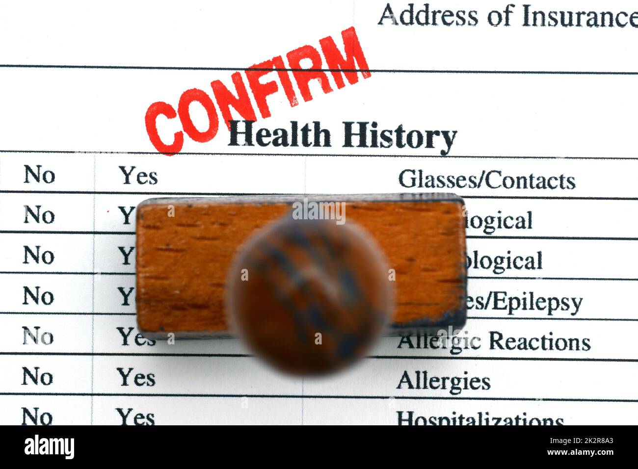 Health history confirm Stock Photo - Alamy