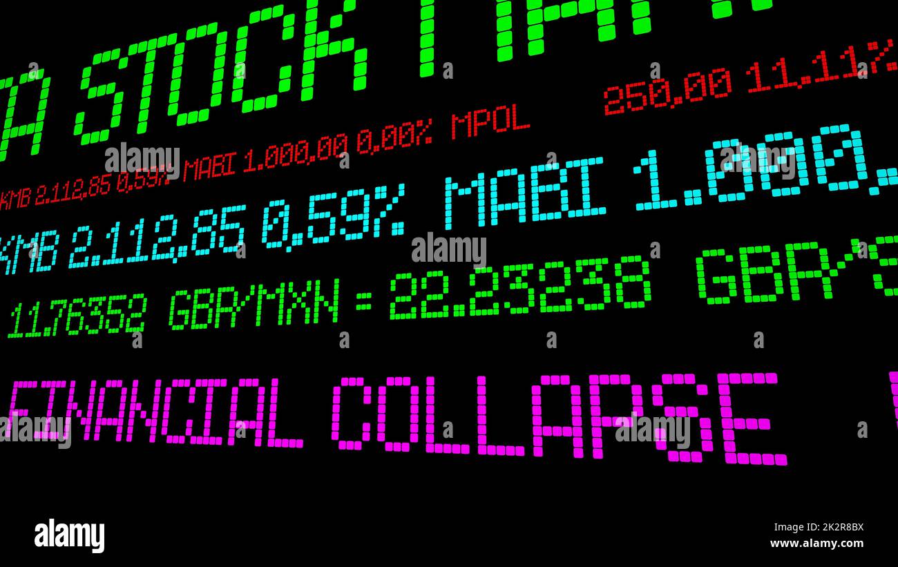 Financial collapse stock ticker Stock Photo - Alamy