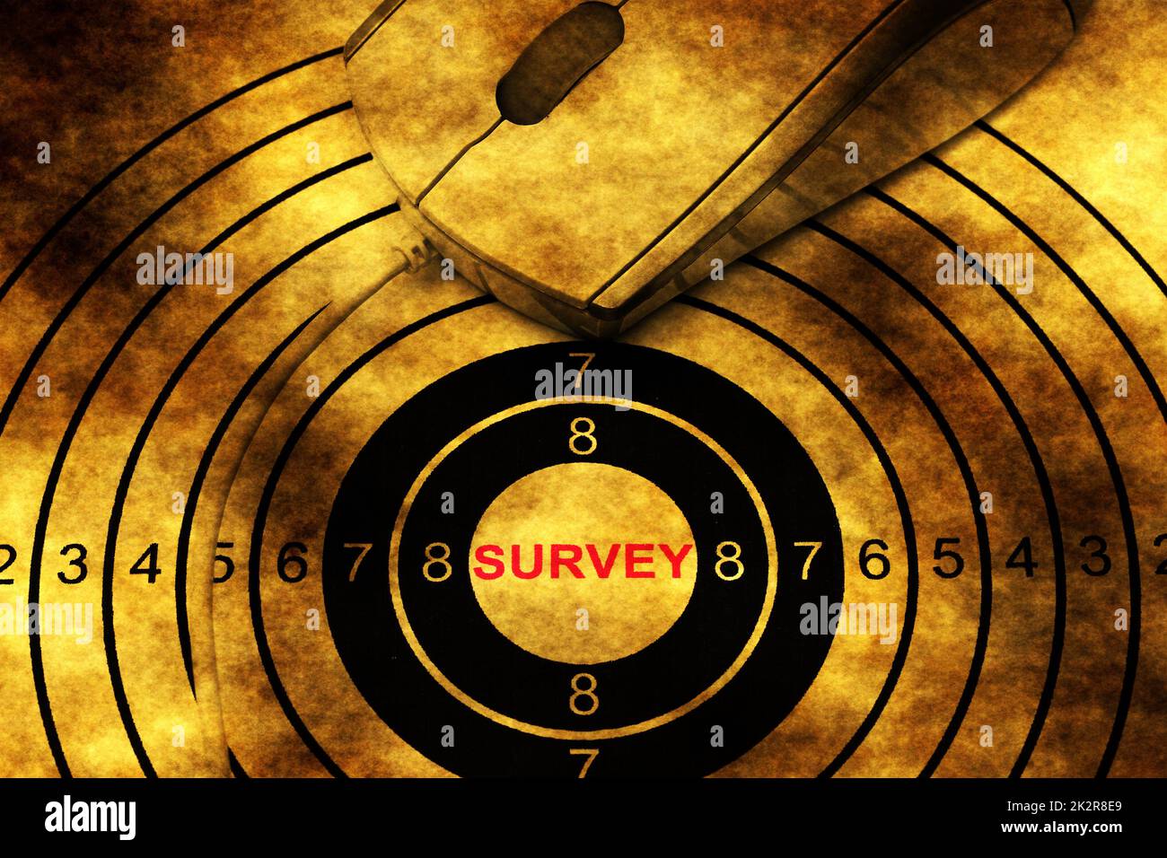 Survey target and computer mouse concept Stock Photo - Alamy