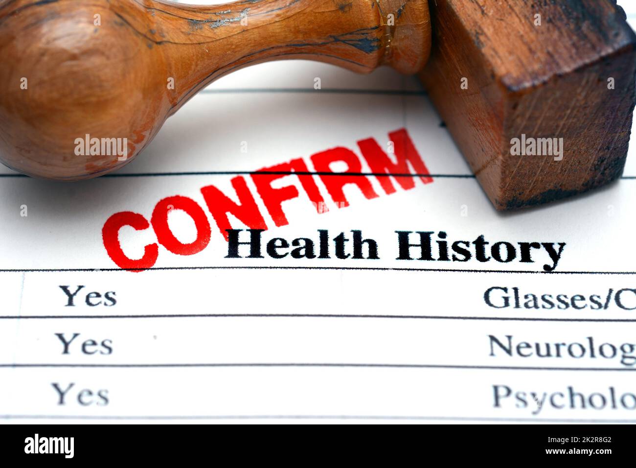 Health history confirm Stock Photo - Alamy
