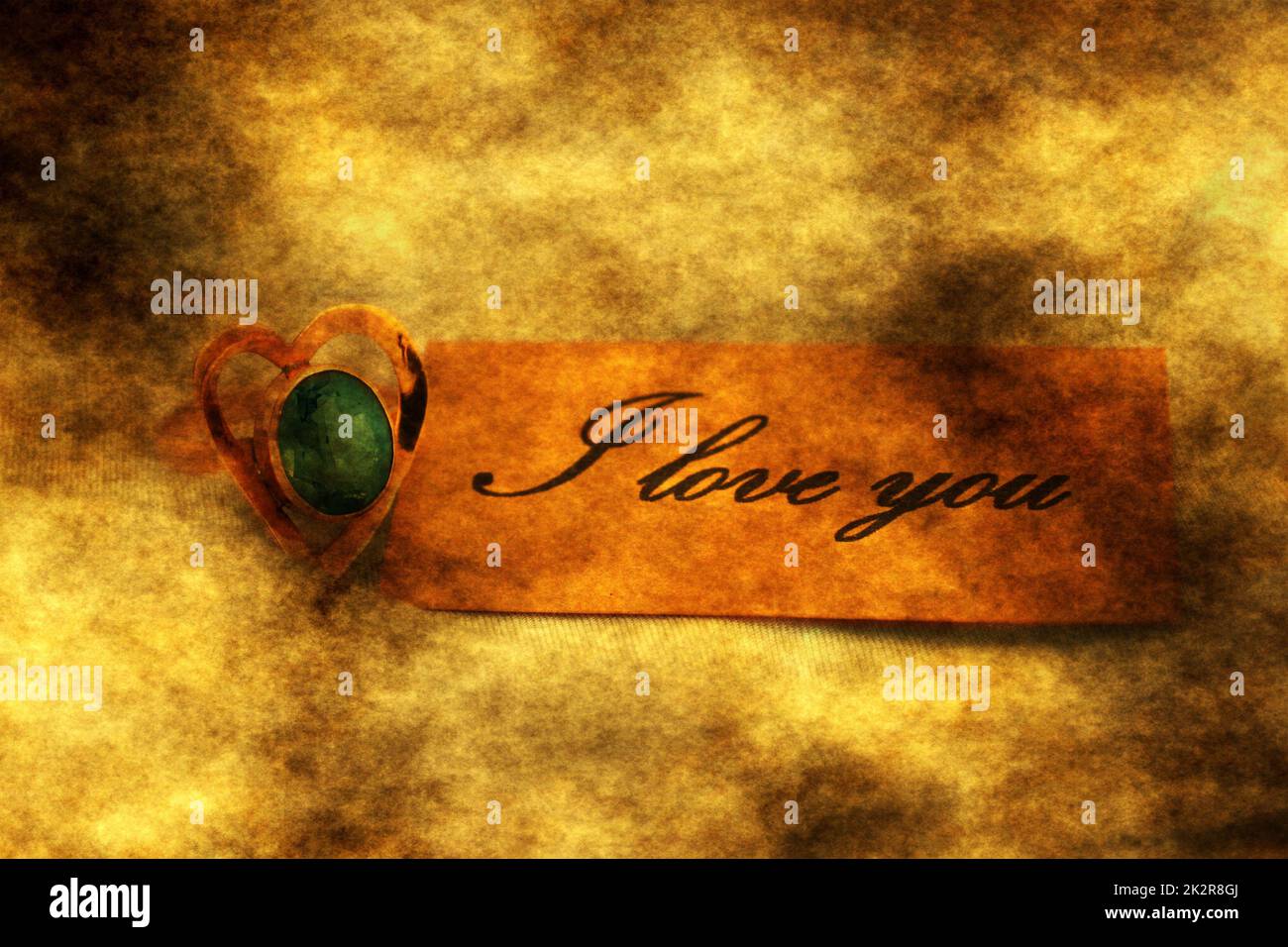 Love you paper note grunge concept Stock Photo - Alamy