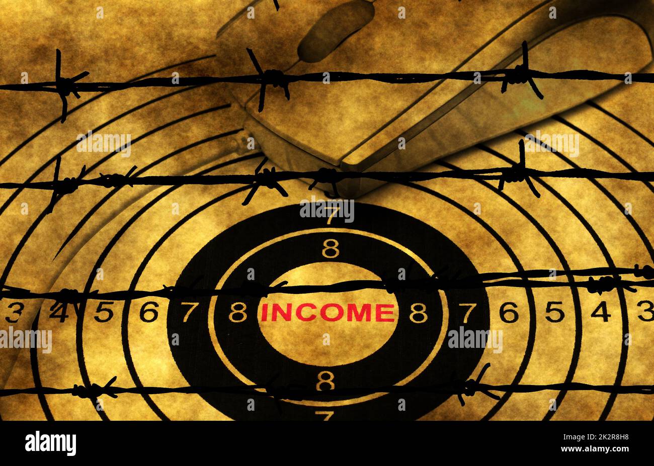 Web income target against barbwire Stock Photo - Alamy