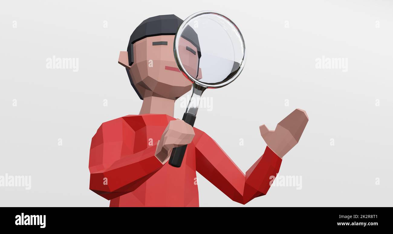 searching or inspect with magnifying glass Stock Photo - Alamy