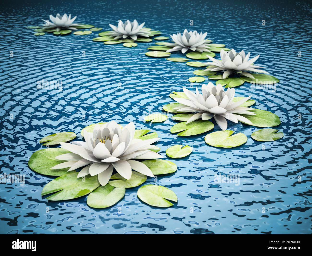 Waterlilly illustration hi-res stock photography and images - Alamy