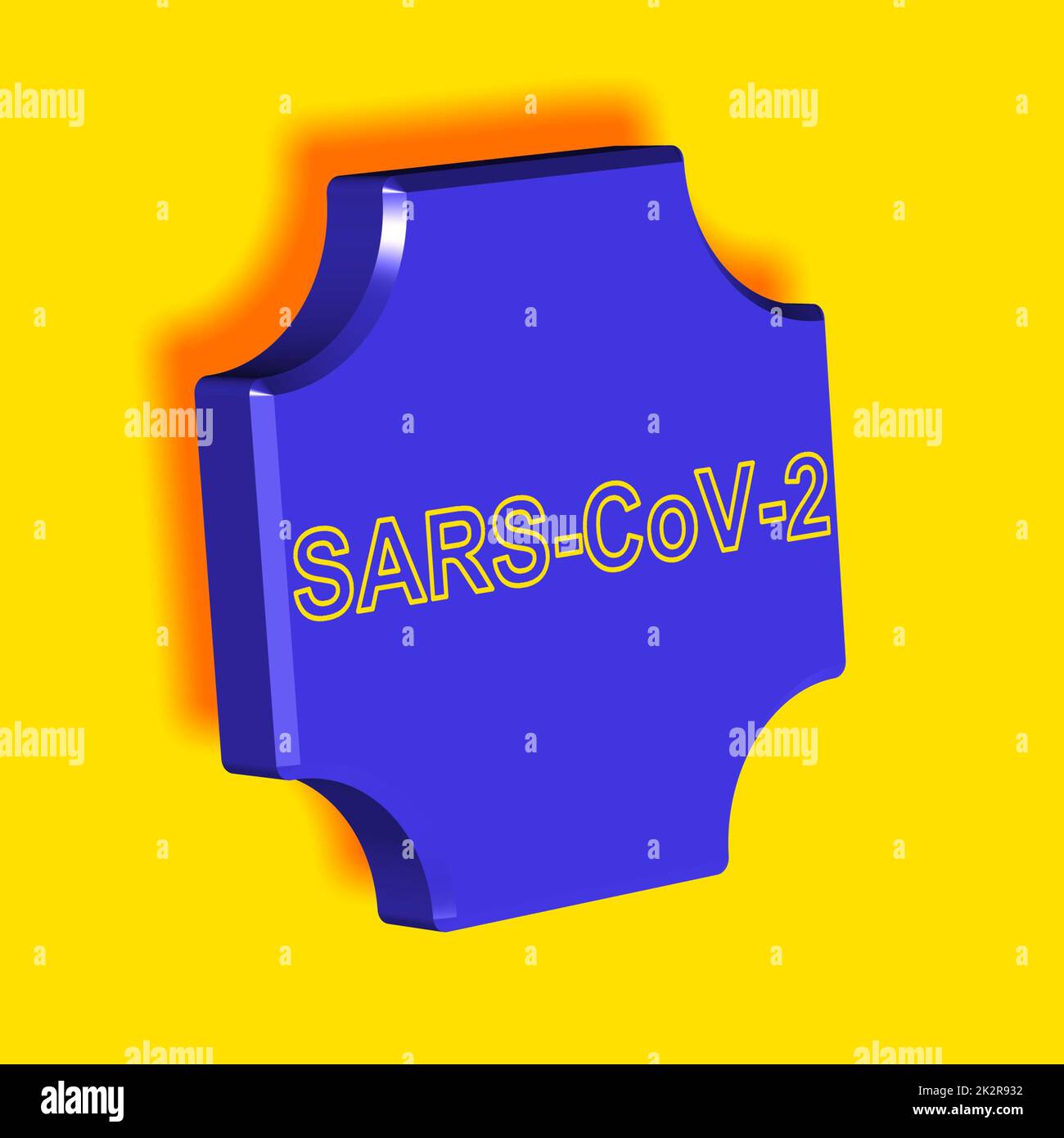 SARS-CoV-2 - Word or text as 3D illustration, 3D rendering Stock Photo ...