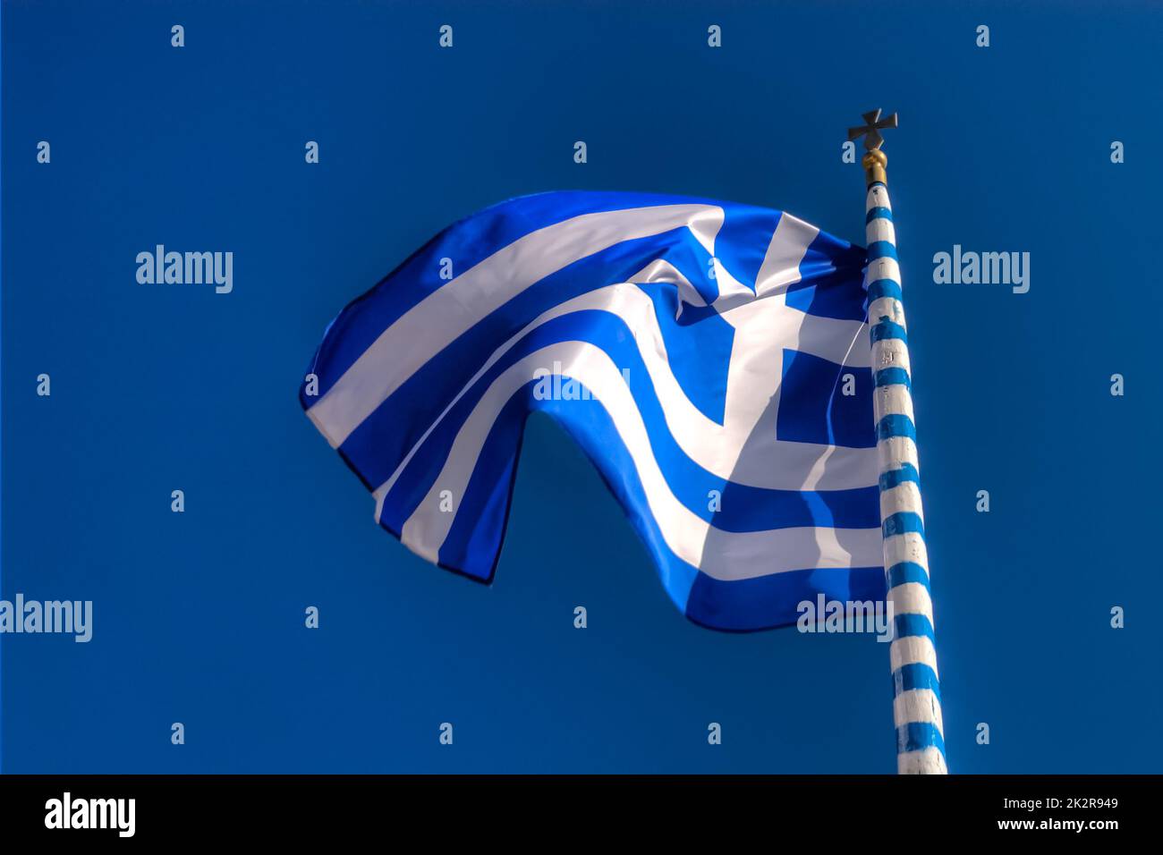 Ensign, National Flag of Greece, Hellenic Republic Stock Photo - Alamy