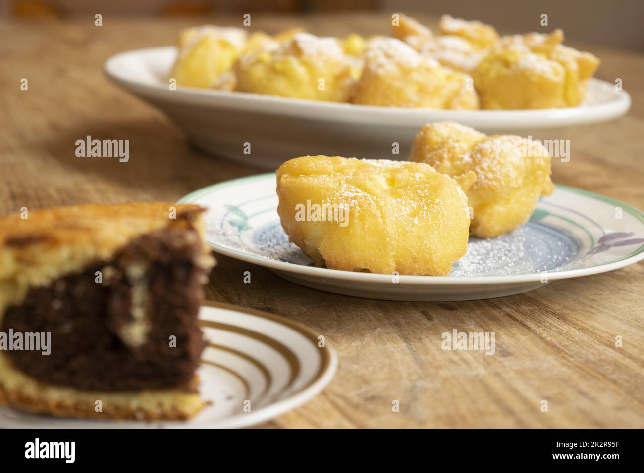 vanilla cream-filled bignÃ¨ Stock Photo - Alamy