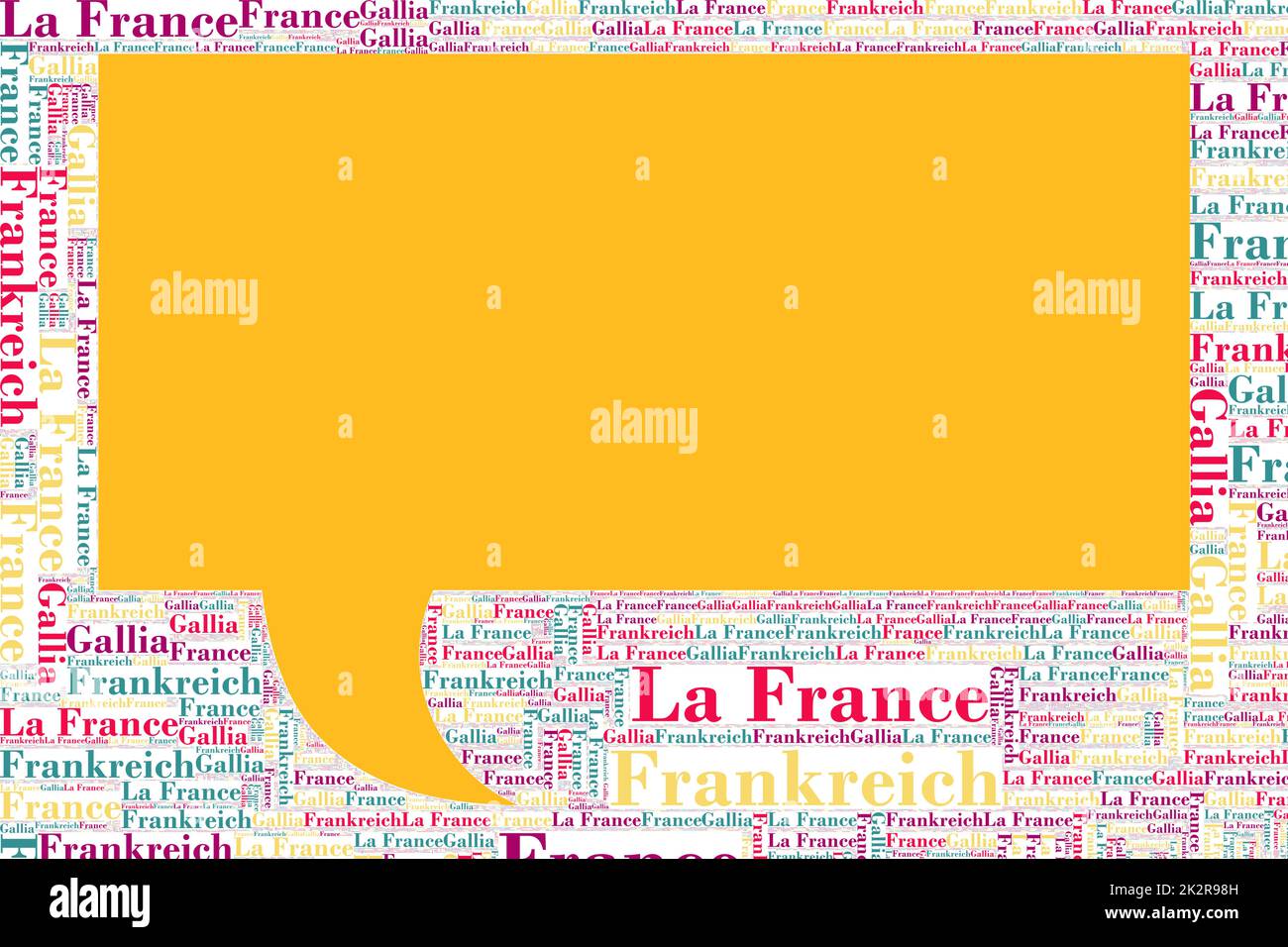 The Words 'Frankreich, France, La France, Gallia' as Word Art, Word ...