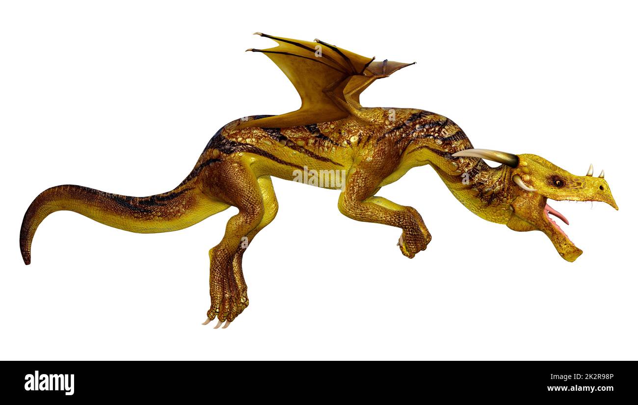3D Rendering Fairy Tale Dragon on White Stock Photo - Alamy