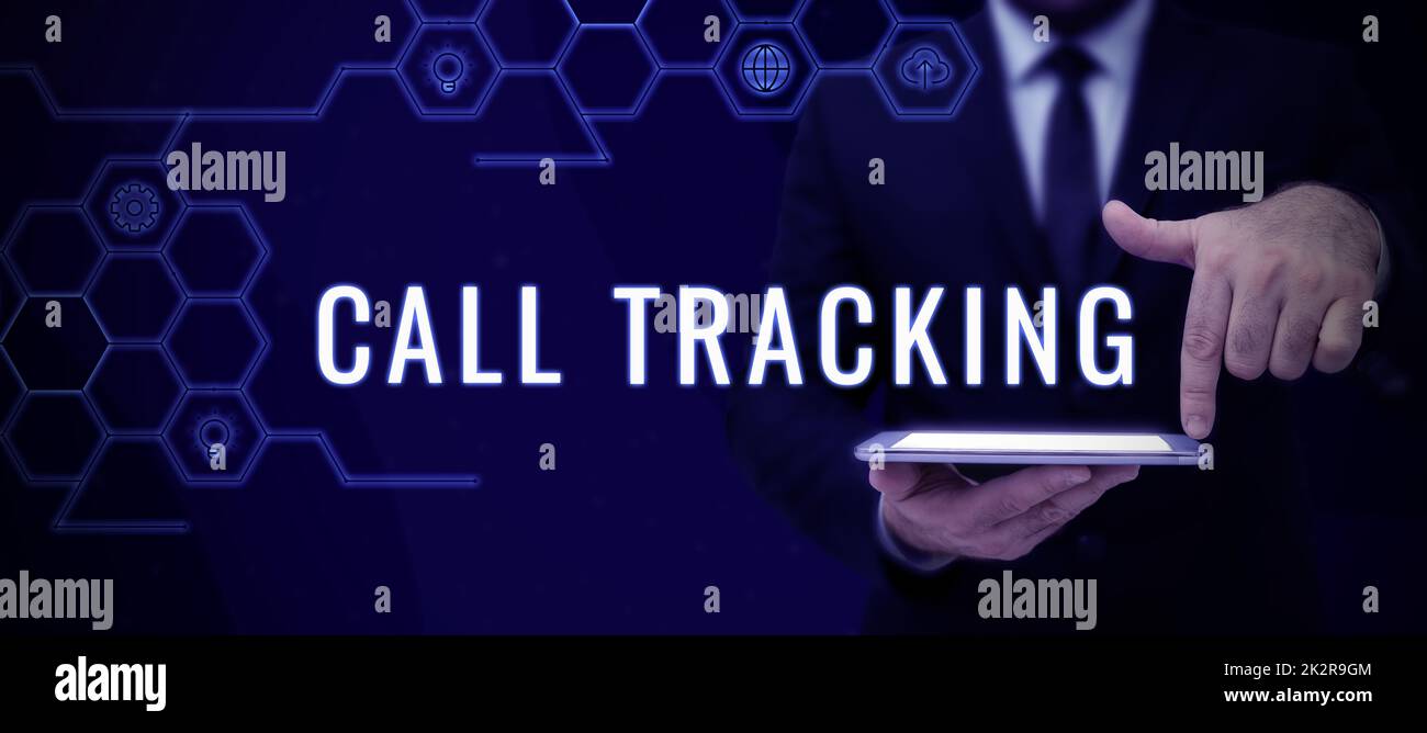 Text sign showing Call Tracking. Word for Organic search engine Digital ...