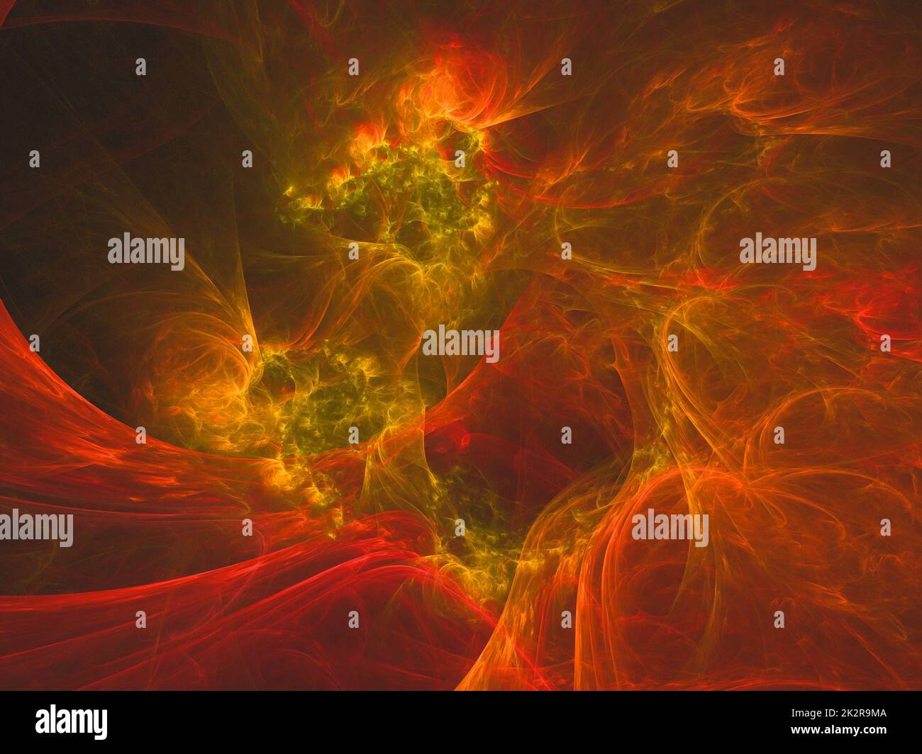Abstract fractal art background, suggestive of fire flames and hot wave ...