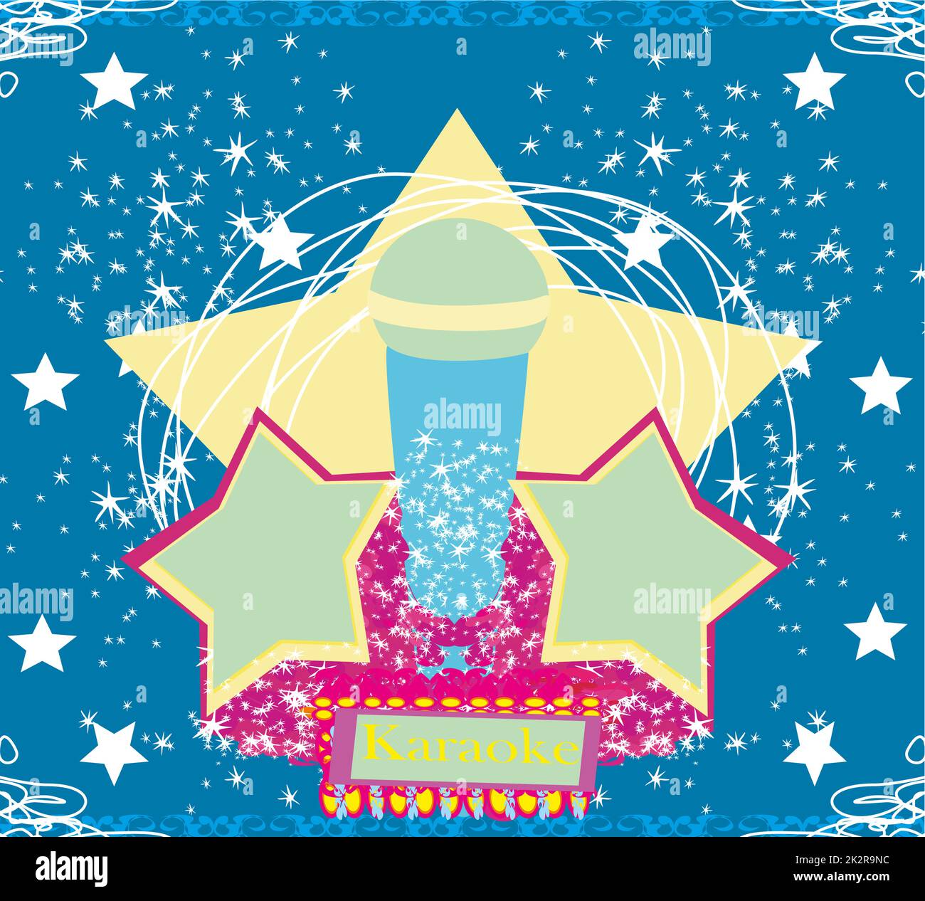 banner with microphone - karaoke party design Stock Photo - Alamy