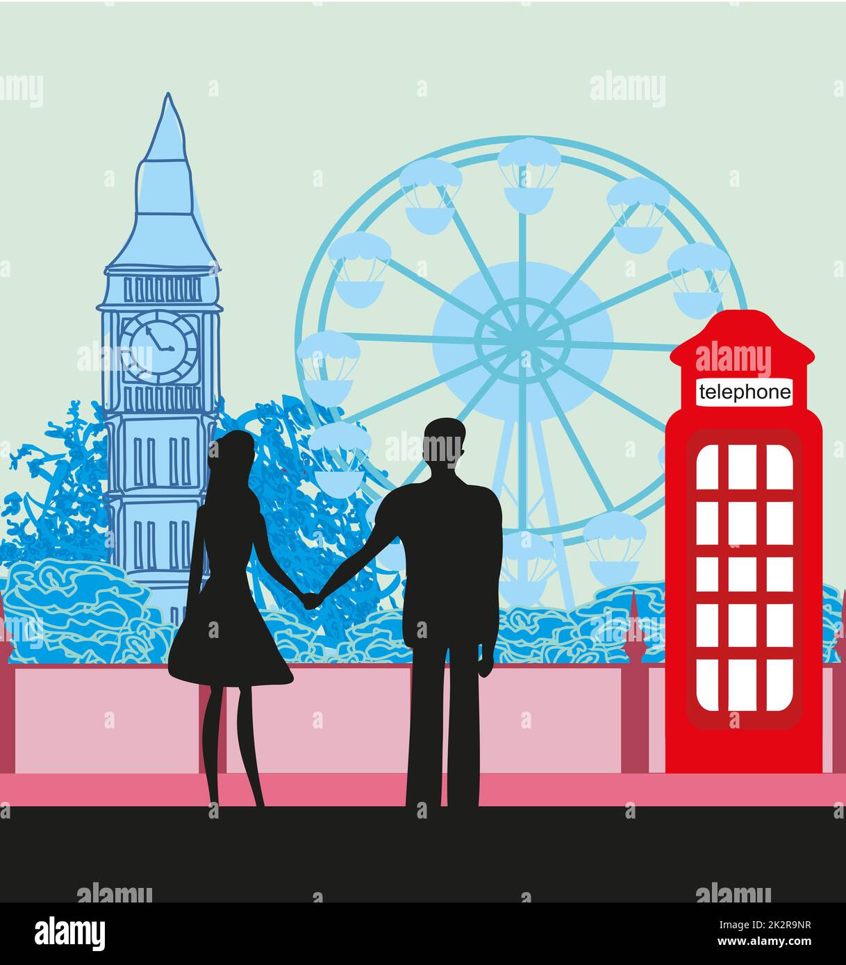 London romantic silhouette hi-res stock photography and images - Alamy