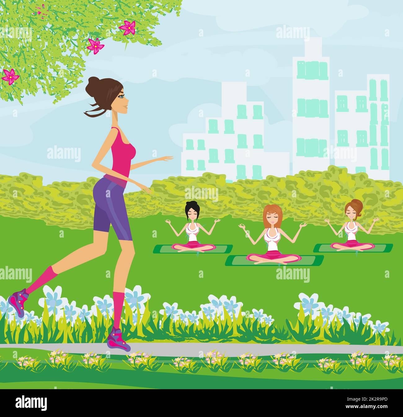 Exercises in the park Stock Photo - Alamy