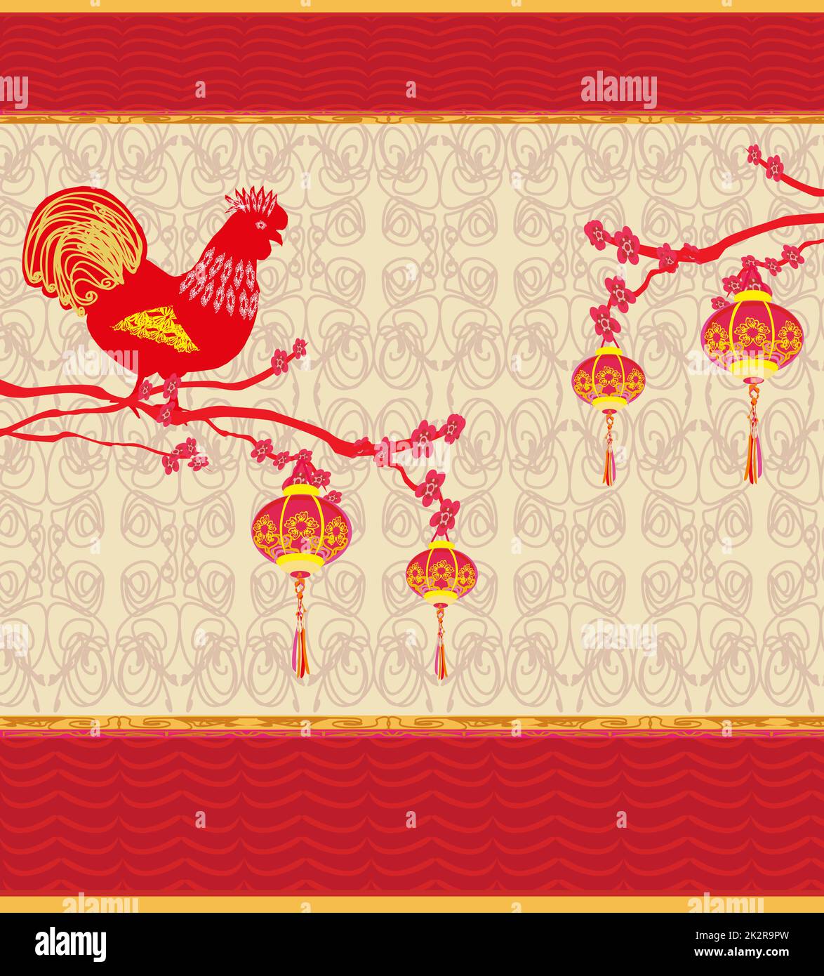 year of rooster design for Chinese New Year celebration Stock Photo - Alamy
