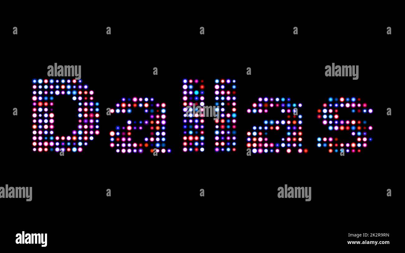 Dallas led text Stock Photo - Alamy