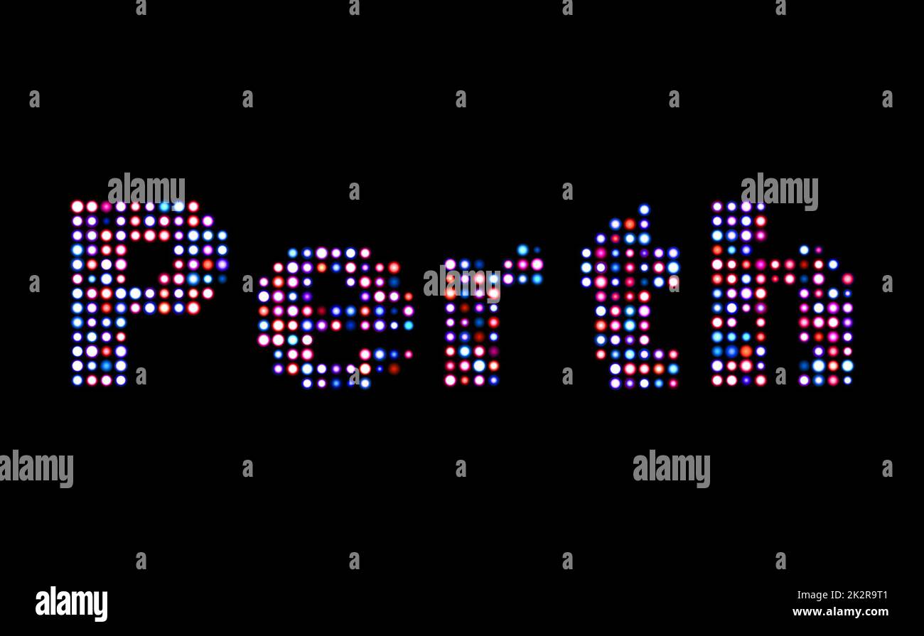 Perth led text Stock Photo - Alamy