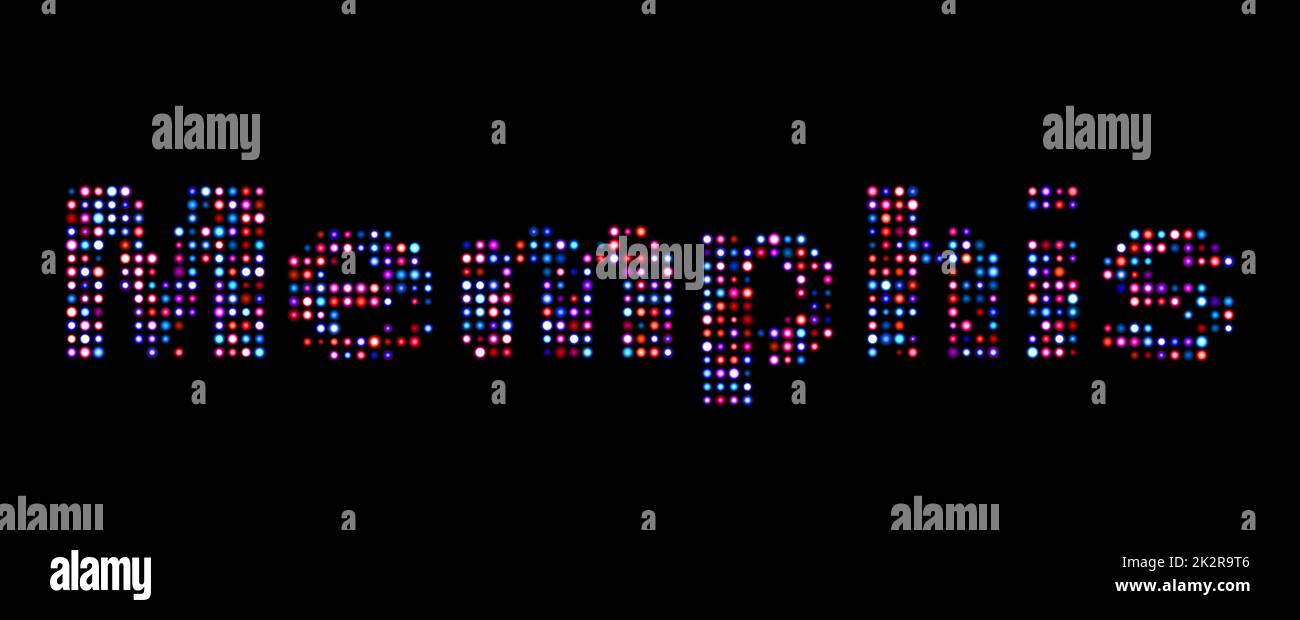 Memphis led text Stock Photo - Alamy