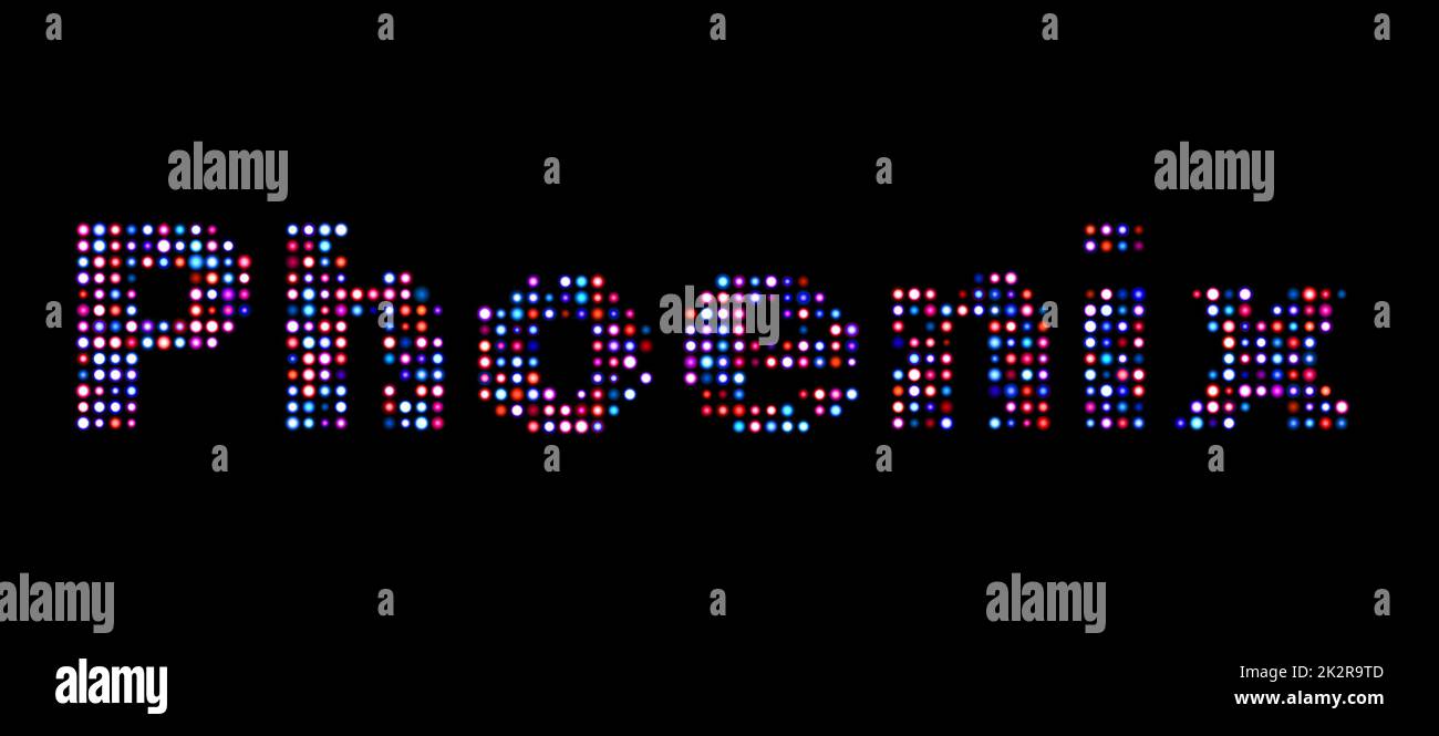 Phoenix led text Stock Photo - Alamy