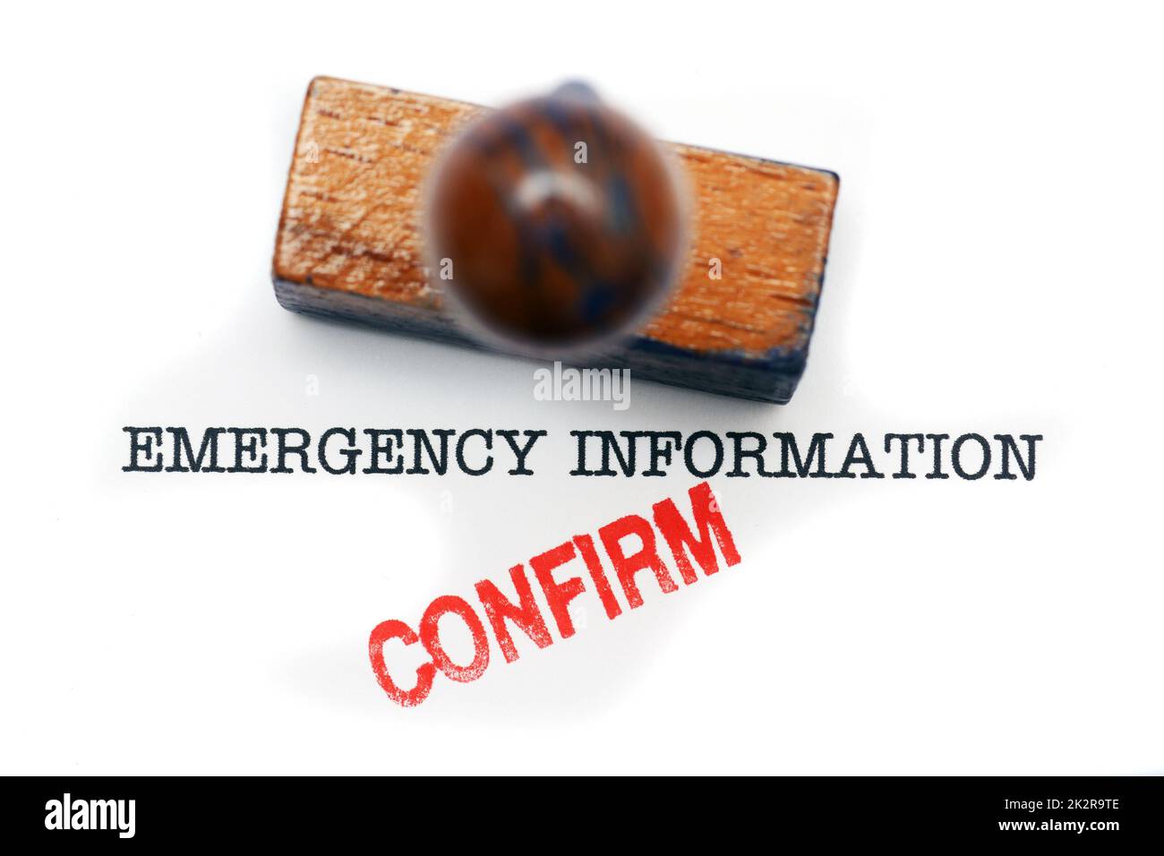 Emergency information - confirm Stock Photo - Alamy