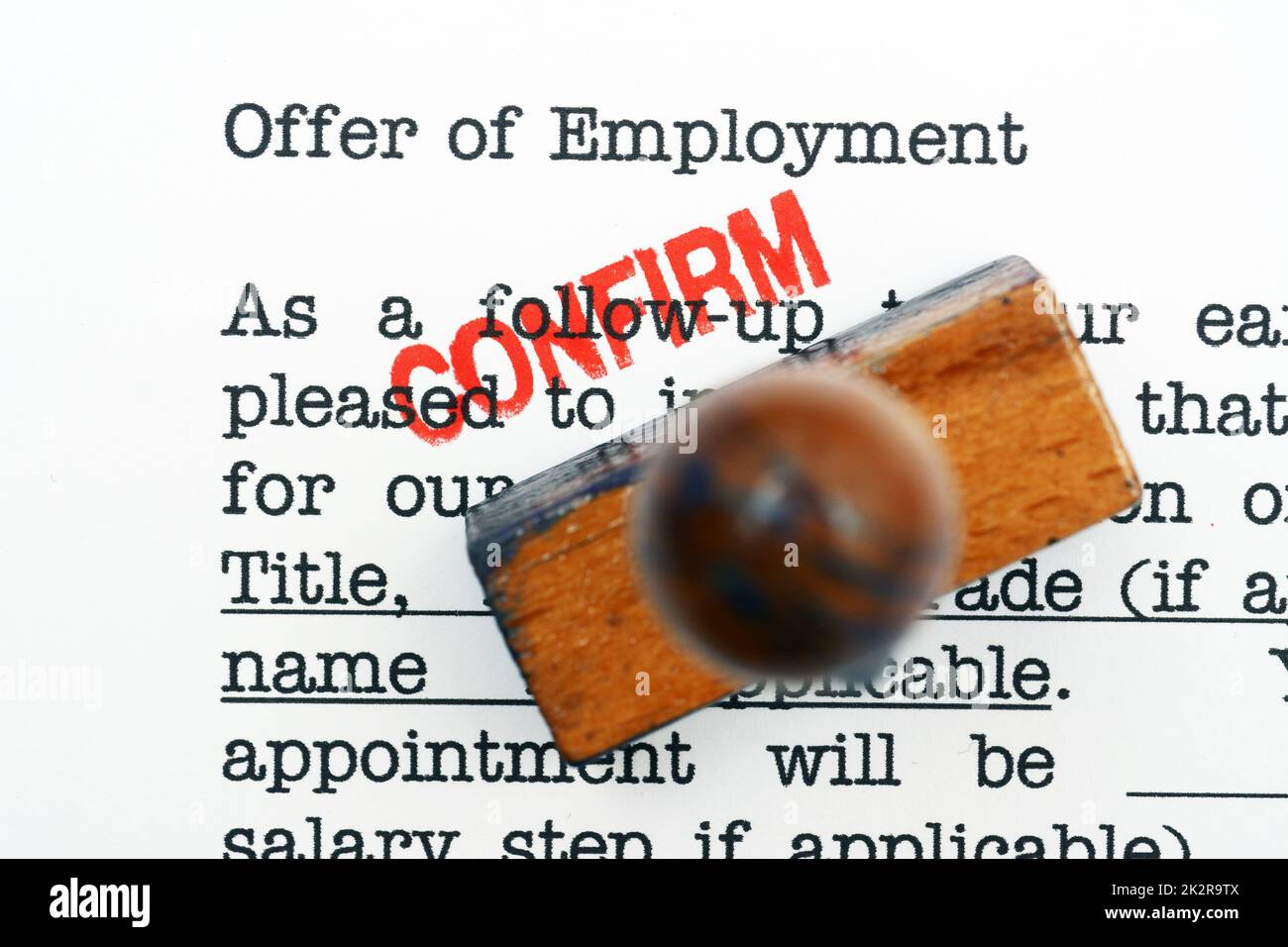 Offer of employment - confirm Stock Photo - Alamy