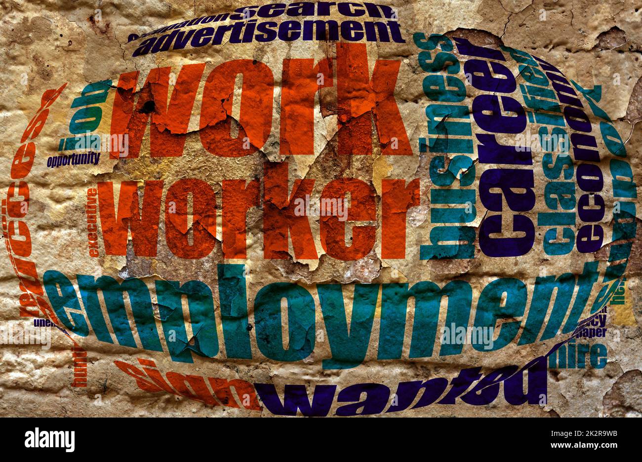 Employment work cloud Stock Photo - Alamy