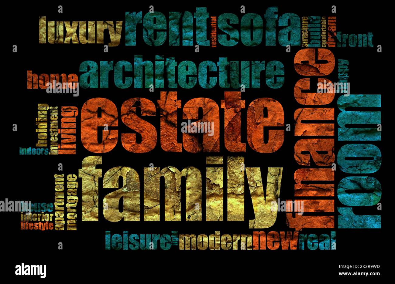 Real estate word cloud Stock Photo - Alamy