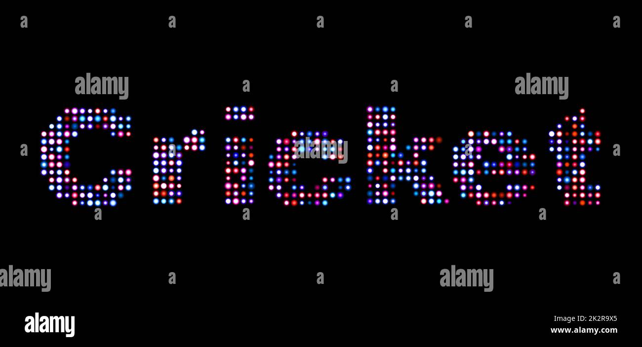 Cricket led text Stock Photo - Alamy