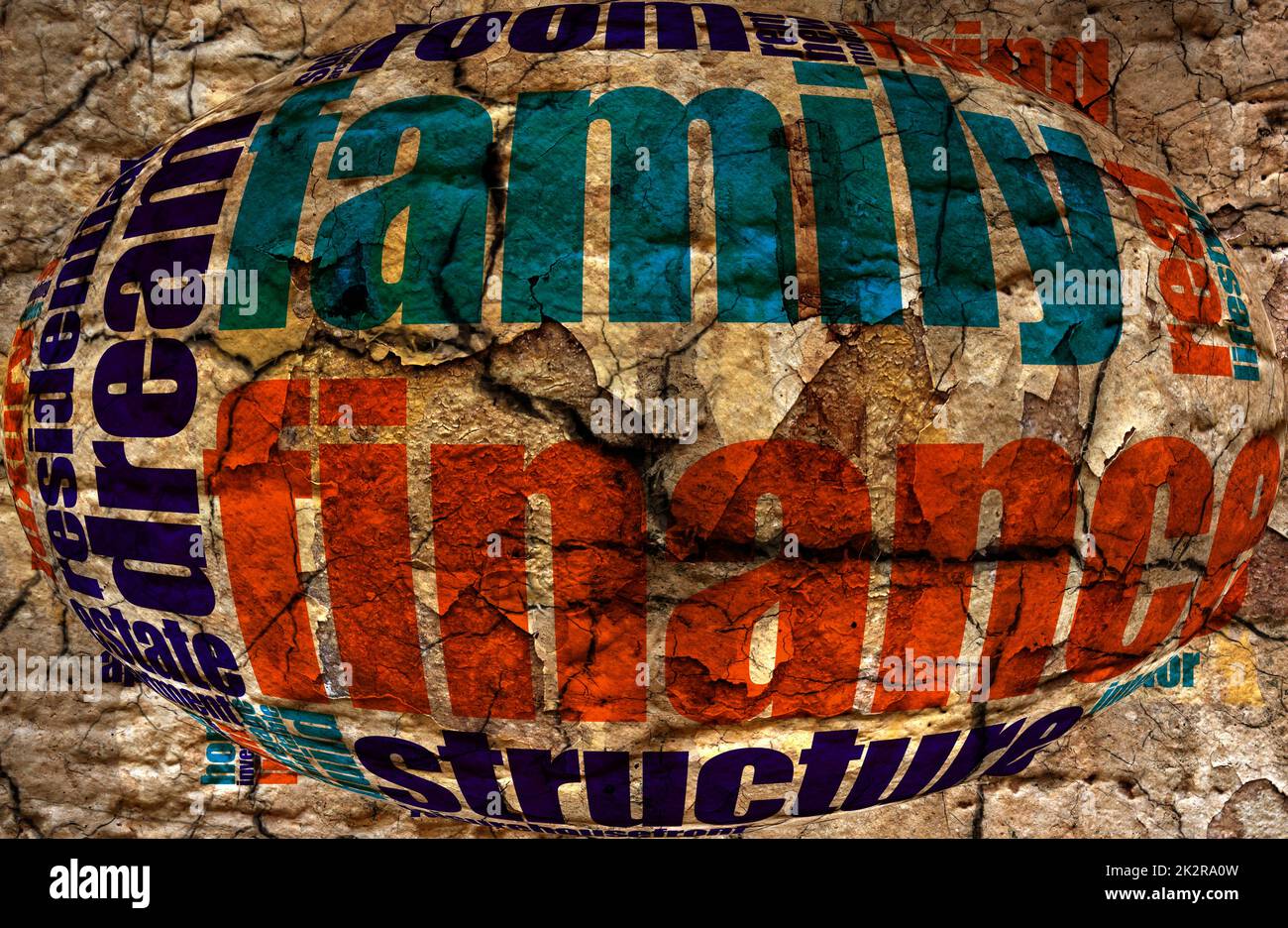 Family finance word cloud Stock Photo - Alamy