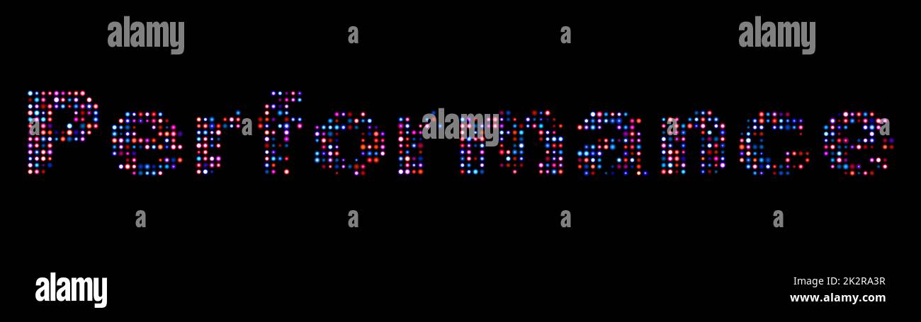 Performance led text Stock Photo - Alamy