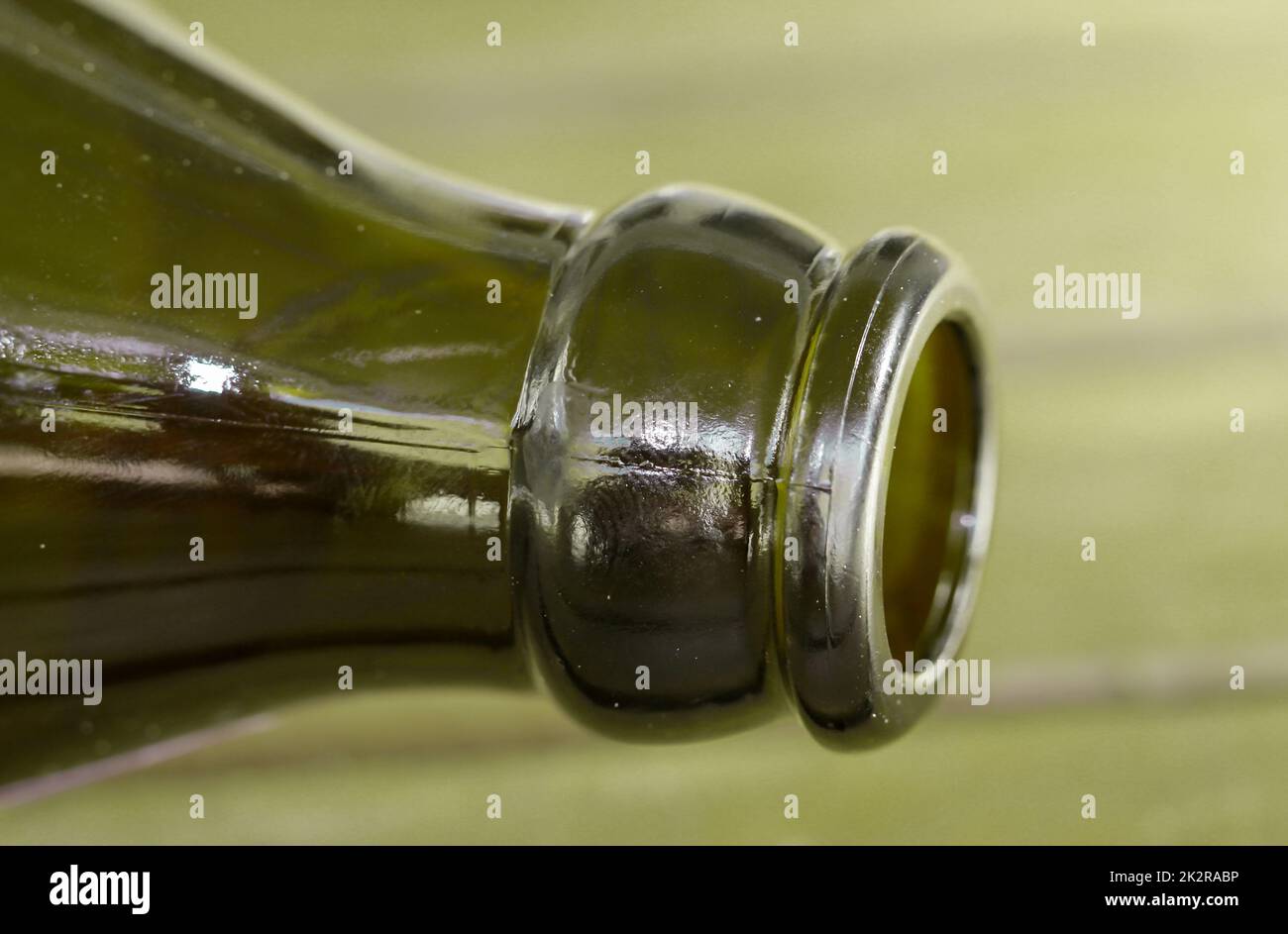 A close-up of a neck of a glass bottle for beverages Stock Photo - Alamy