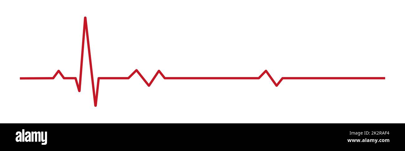 Heart pulse - curved red line on a white background - Vector Stock ...
