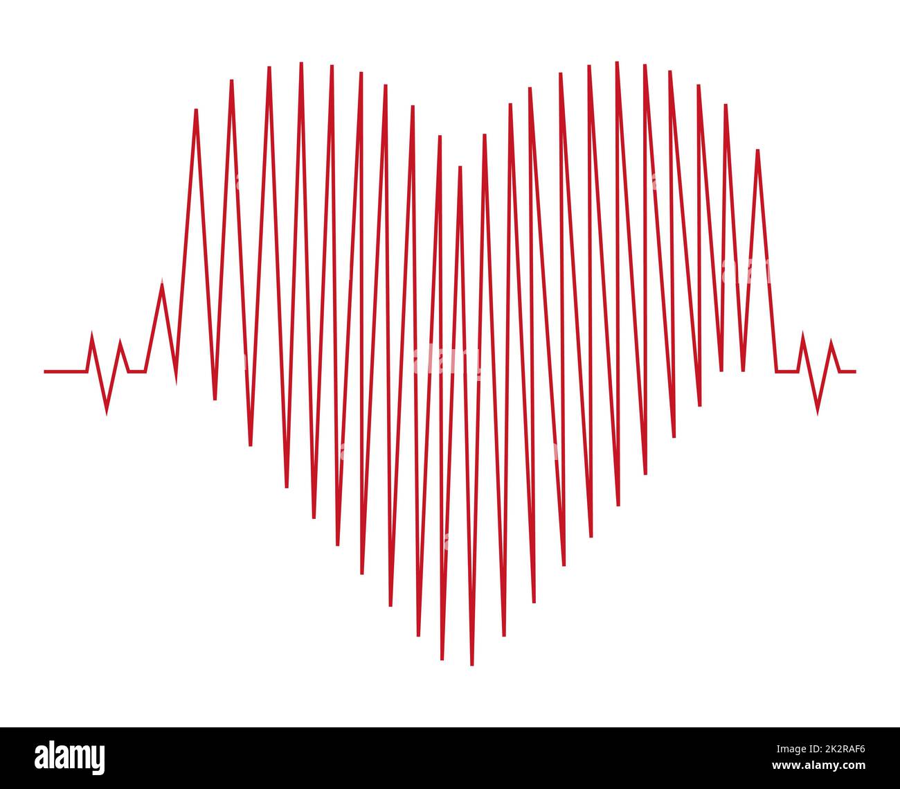 Heart pulse - a curved red line on a white background cardiogram in the ...