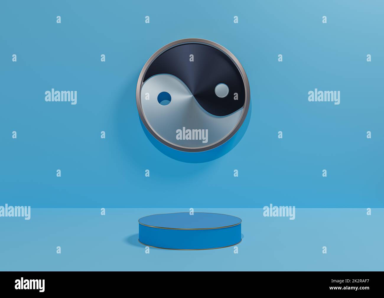 Bright, light sky blue 3D rendering product display background simple ...