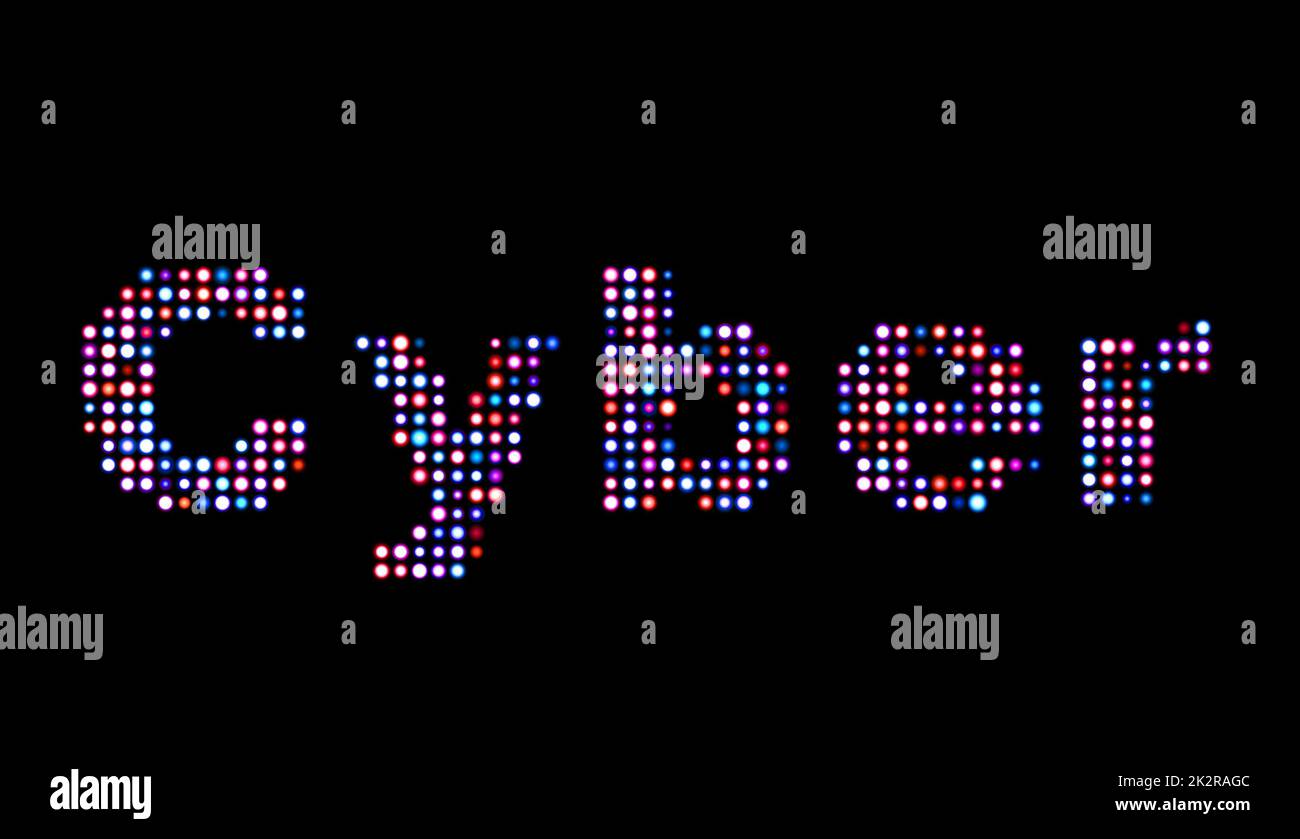 Cyber led text Stock Photo - Alamy