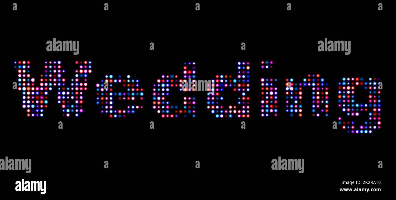 Wedding led text Stock Photo - Alamy