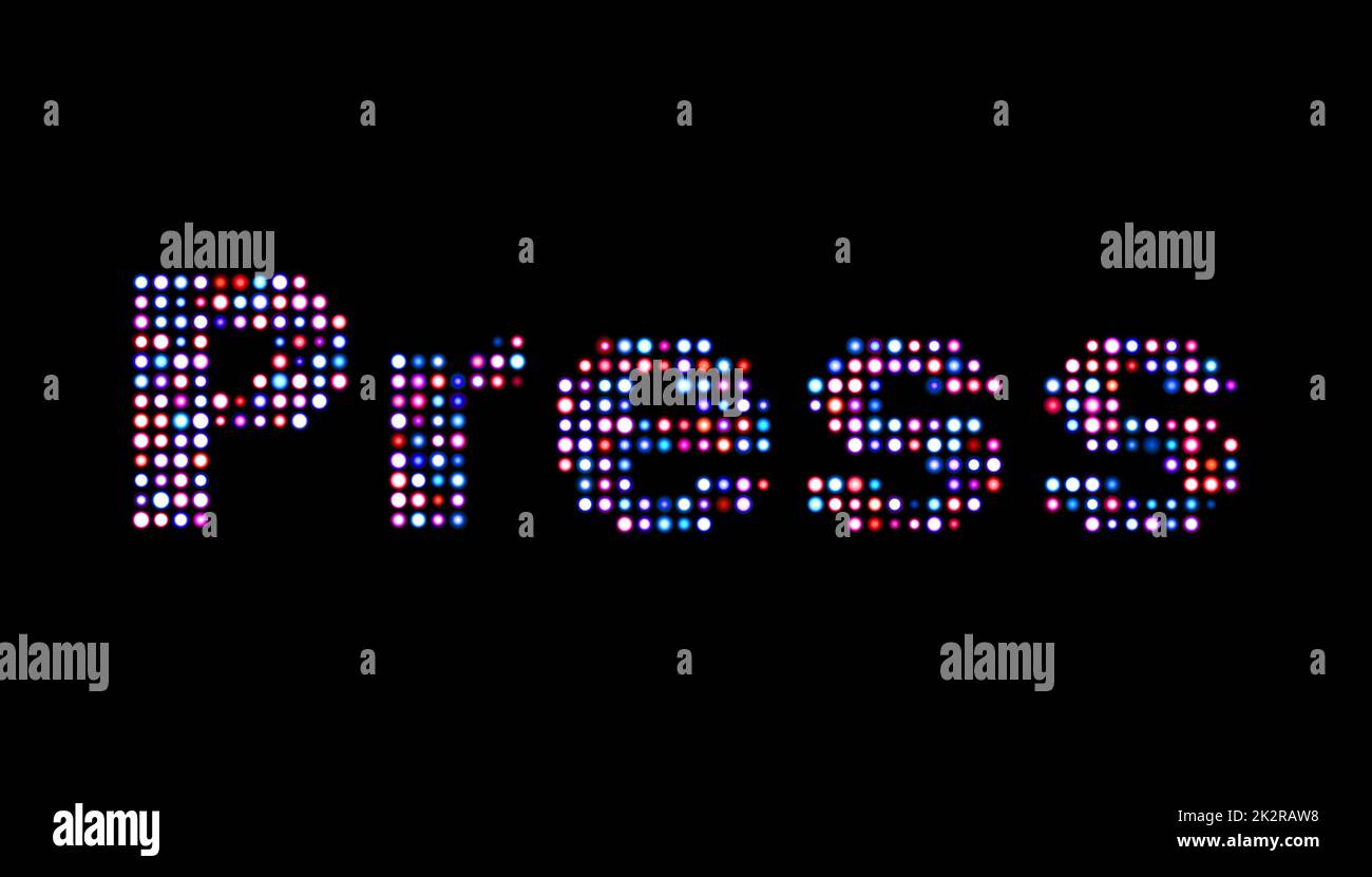 Press led text Stock Photo - Alamy
