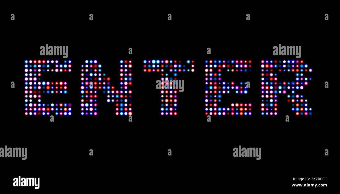 Enter led text Stock Photo - Alamy