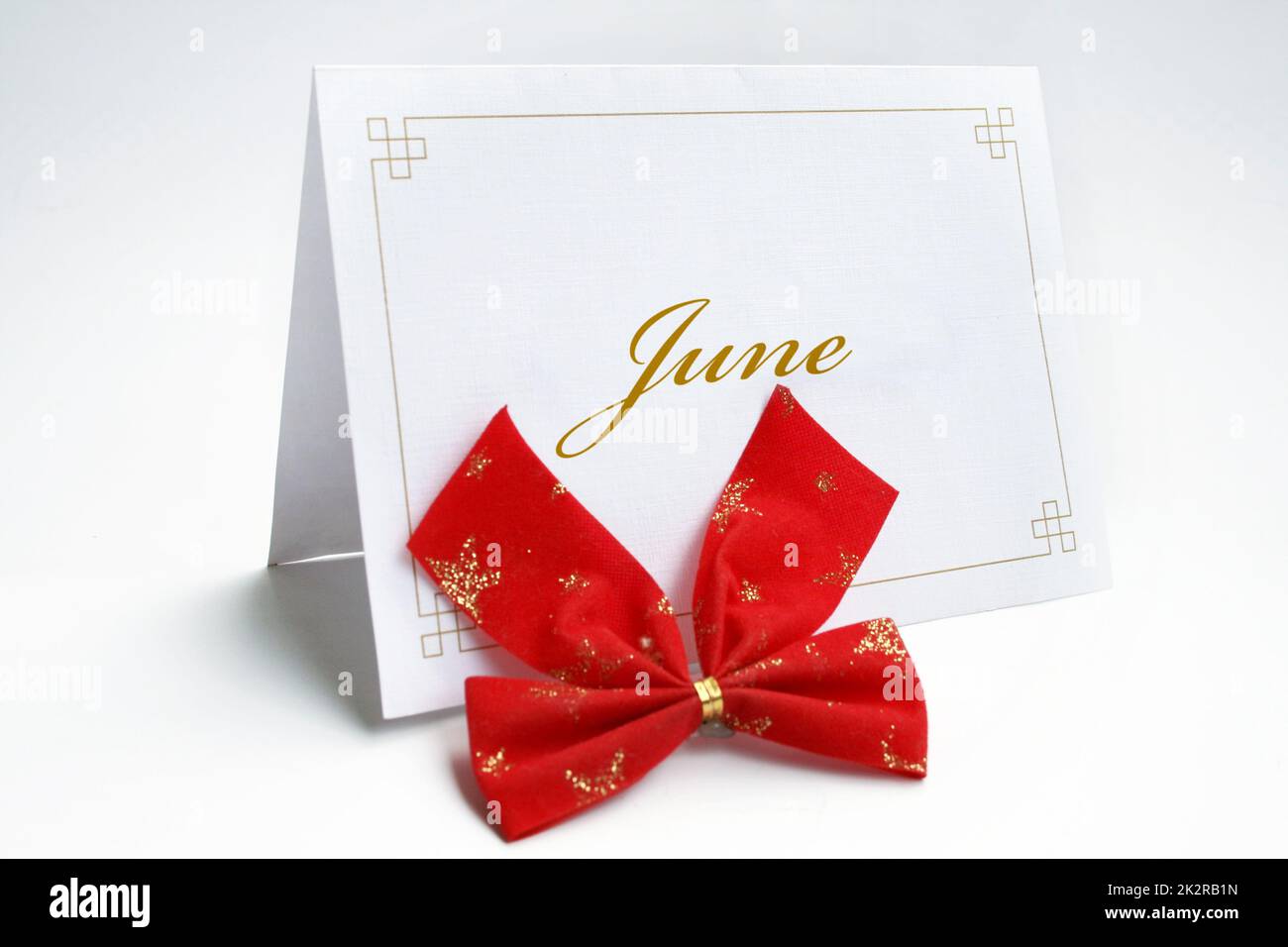 June text on greeting card isolated on white Stock Photo - Alamy