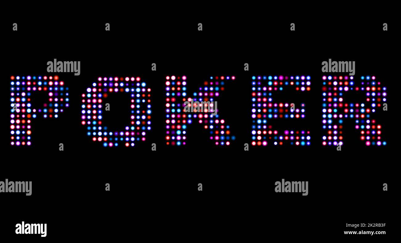 Poker led text Stock Photo - Alamy