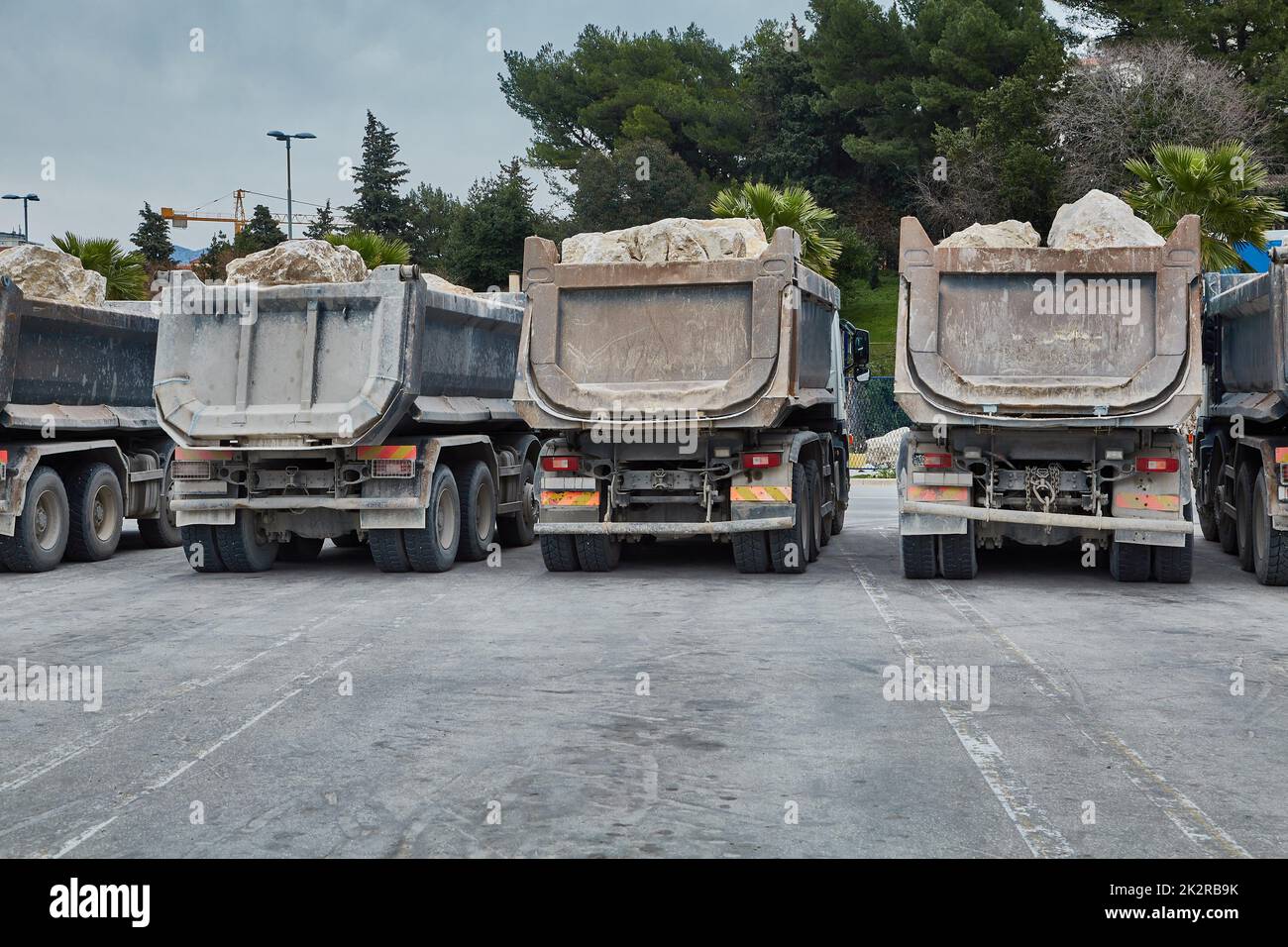 Dump Trucks for Road Construction Stock Photo - Alamy