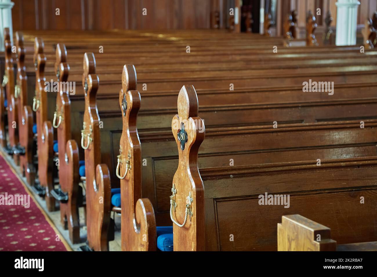 Church benches old wooden furniture Stock Photo - Alamy