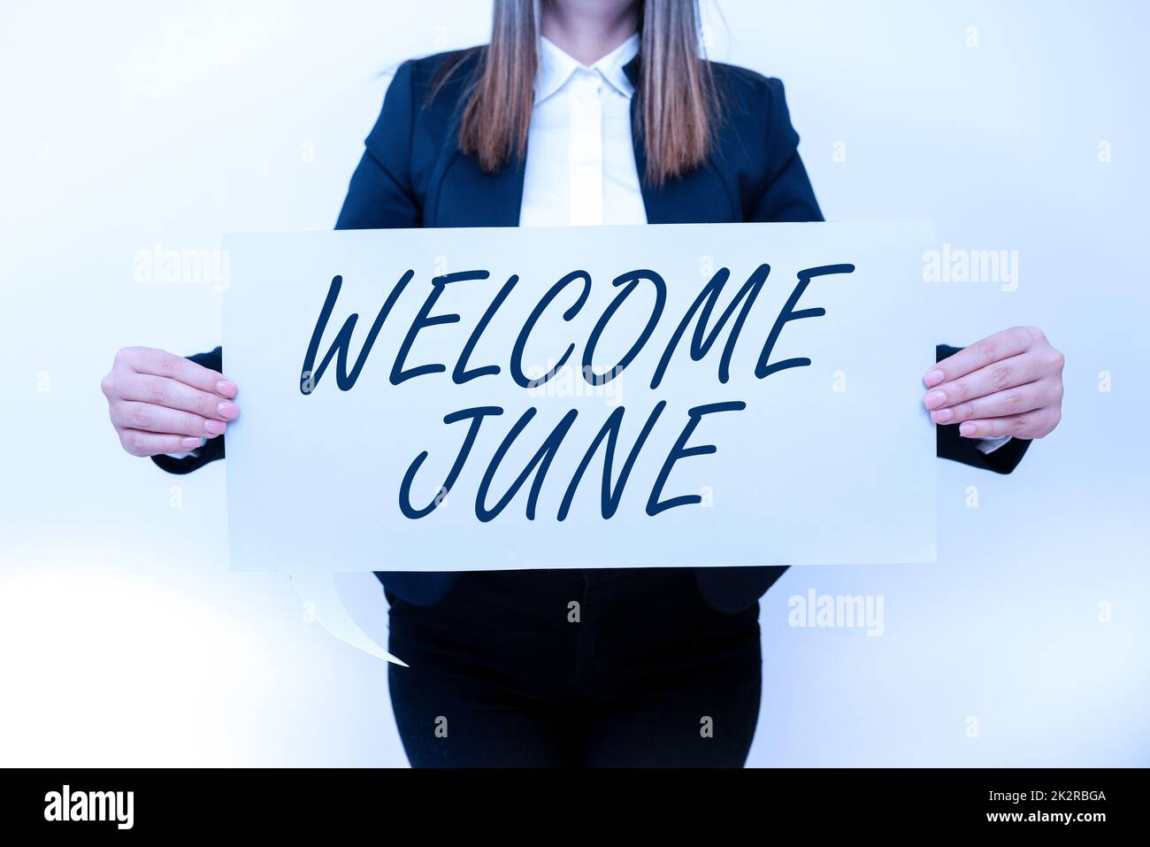 Handwriting text Welcome June. Business overview Calendar Sixth Month ...