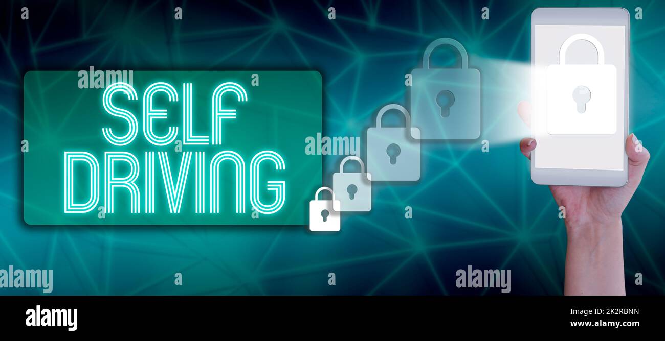 Text showing inspiration Self Driving. Business concept Autonomous ...